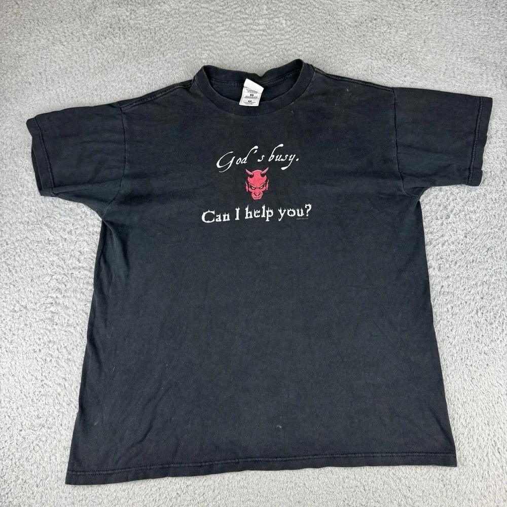 Dont Panic | Shirts | Vintage God Is Busy Dont Panic T Shirt 9s Sz ...